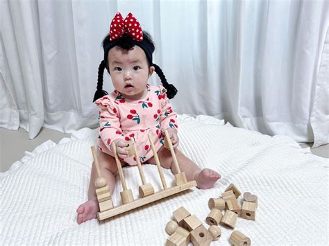 아기원목교구 소근육발달놀이 장난감 아카시아봉봉 우드스태킹 네이버 블로그