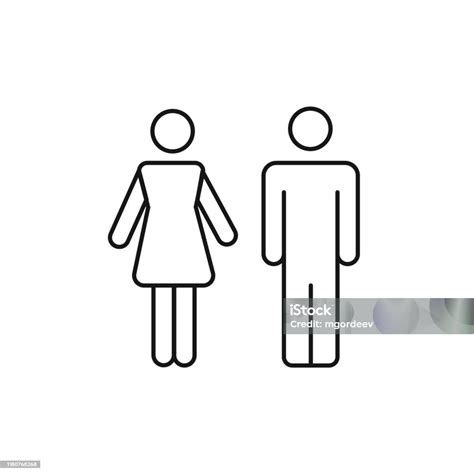 Wc標誌洗手間廁所男性和女性象形圖wc 線圖示向量圖形及更多女人圖片 女人 男人 人 Istock