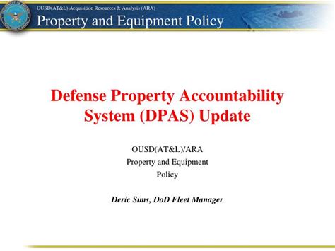 PPT Defense Property Accountability System DPAS Update PowerPoint Presentation ID