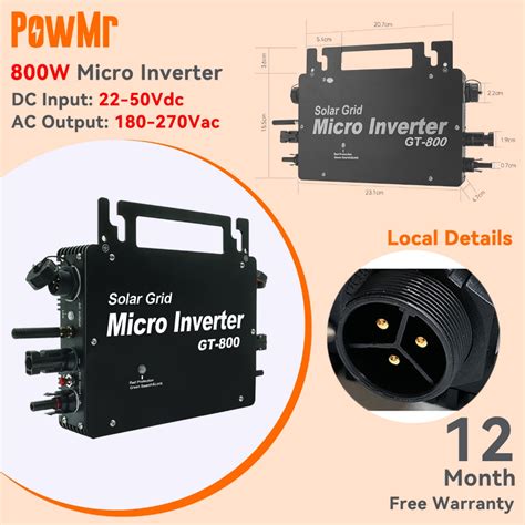 Official StorePowMr W On Grid Micro Inverter Vac Smart Micro MPPT Solar Converter Solar