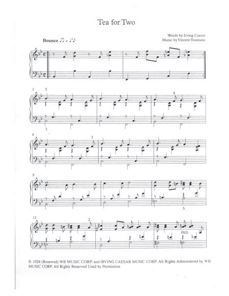 Tea For Two Sheet Music Irving Caesar Piano Solo