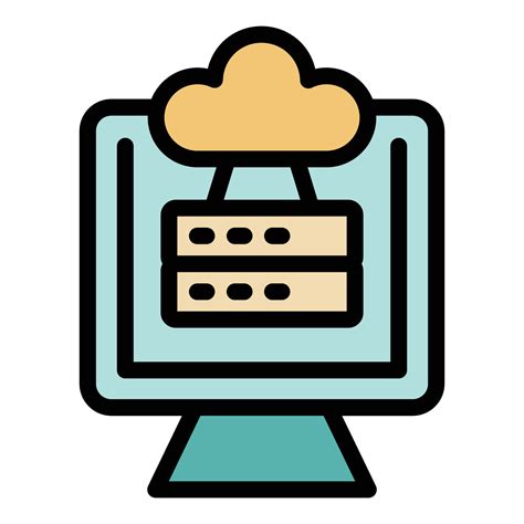 Cloud Server Data Icon Vector Flat 28141854 Vector Art At Vecteezy