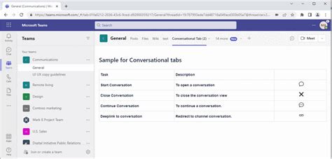 conversational tabs code samples microsoft learn