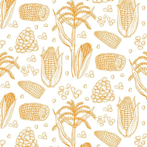 Corn Graphic Yellow Color Seamless Pattern Sketch Illustration Vector 9434924 Vector Art At Vecteezy