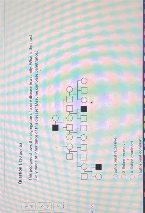 solved question 1 10 points this pedigree shows the