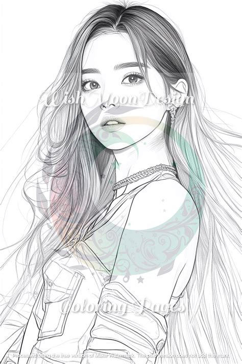35 Coloring Pages Bundle Kpop Girl Fashion Kpop Inspired Girl K Pop