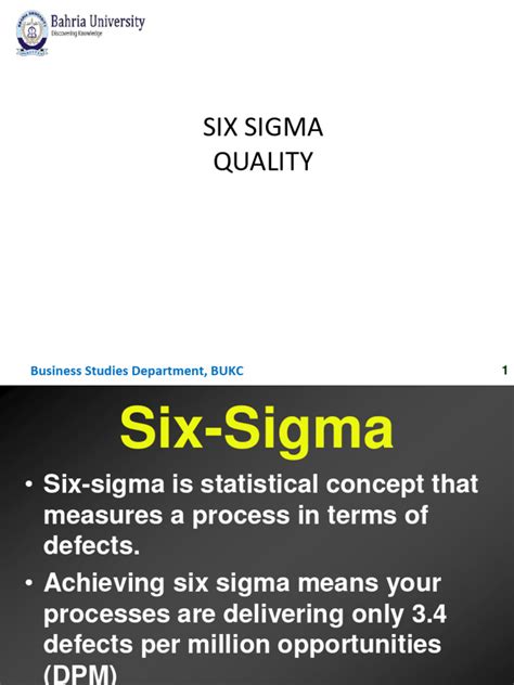 6 Six Sigma Quality Pdf Six Sigma Standard Deviation