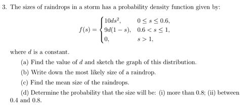 Solved Where D Is A Constant A Find The Value Of D And Chegg Com