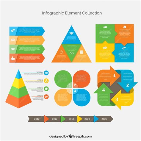 인포 그래픽 장식 평면 요소의 컬렉션 무료 벡터