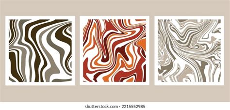 Assortment 3 Square Abstract Backgrounds Distorted Stock Vector