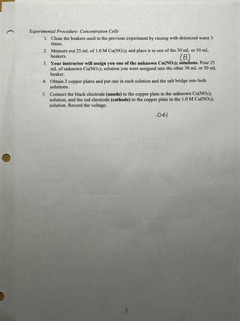 solved xperimental procedure standard reduction potentials