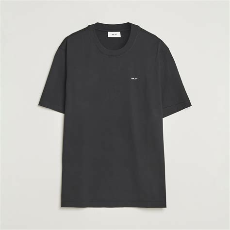 Nn07 Abel Logo Crew Neck T Shirt Black Man Careofcarl Nl