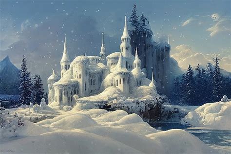 푸른 얼음 동화 성 사진 배경 및 무료 다운로드를위한 그림 Pngtree
