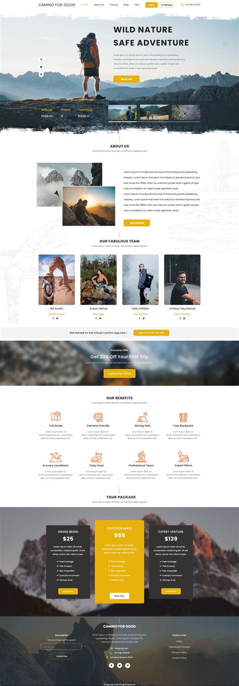 Hiking Website Ui Design Behance