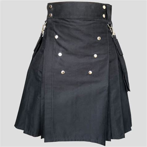 Black Deluxe Utility Kilt