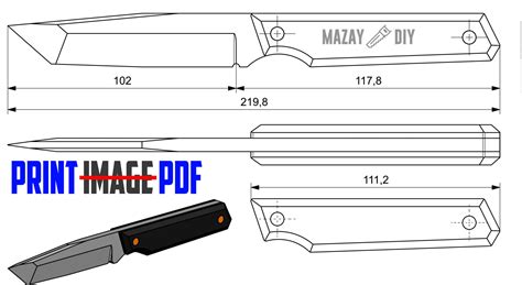 How to Make a Tanto Knife - Free PDF Template and 3D model