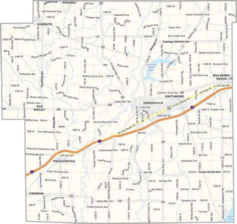 Bond County Map Illinois Us County Maps