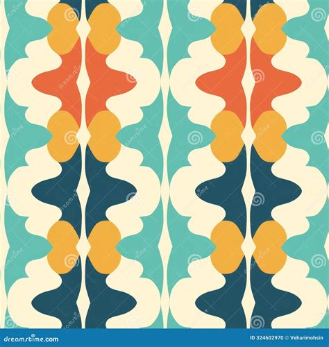Retro Seamless Pattern Design Colorful Nostalgic Repeat Background For Textile Wallpaper And