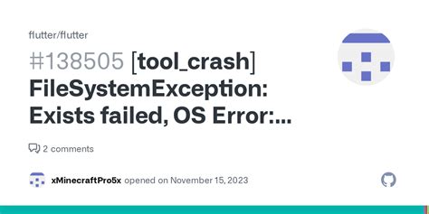Toolcrash Filesystemexception Exists Failed Os Error Die Syntax Für Den Dateinamen