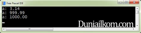 Pengertian Dan Cara Penggunaan Tipe Data Real Pascal Duniailkom