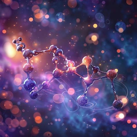 Glowing Molecular Structure In Futuristic Galaxy Background Premium Ai Generated Image