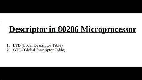 Understanding Descriptors In 80286 Microprocessor Memory Segmentation Explained Youtube