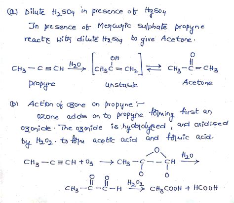 [solved] How Does Propyne React With A Dilute H 2 So 4 In Presence Of Hgso Course Hero