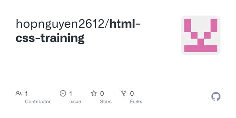 GitHub Hopnguyen2612 Html Css Training