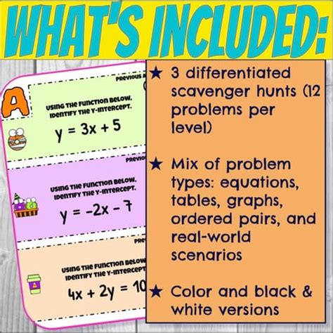Linear Functions Scavenger Hunt By Varsity Mathletes Tpt