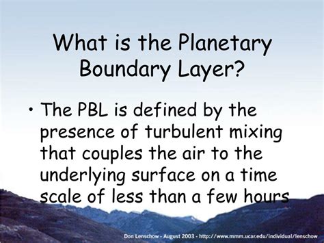 Ppt What Is The Planetary Boundary Layer Powerpoint Presentation