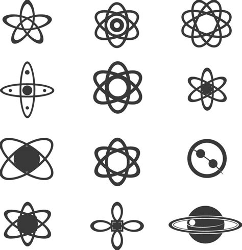 Atomic Symbols Set Vector Art At Vecteezy