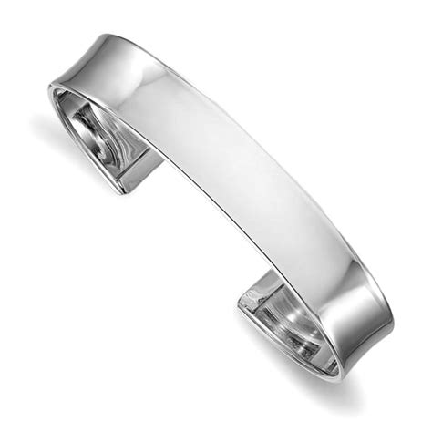 14k White Gold Polished 104mm Cuff Stackable Bangle Bracelet Cuff