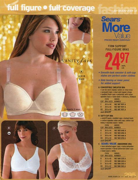 2005 Sears Catalogue Winter 2005 Deco 130 Bra Models Full Figure