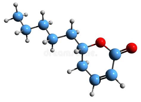3d Image Of Massoia Lactone Skeletal Formula Stock Illustration