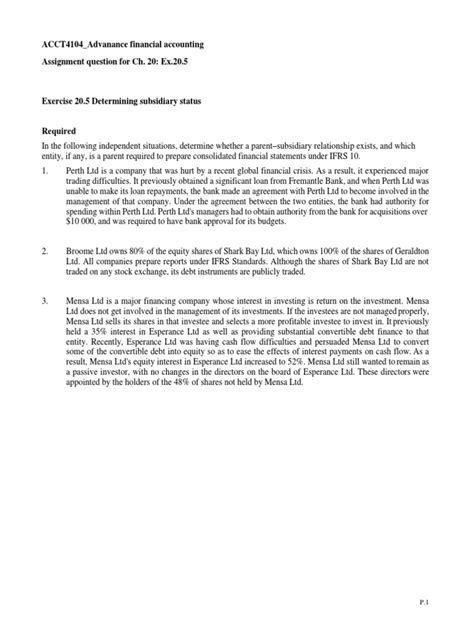 Assignment Questions Ch20 Ex205 Pdf