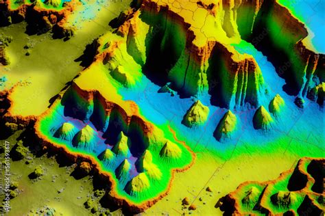 Gis Lidar Map 3d Model Land Surface Product Made After Processing Aerial Data From Drone
