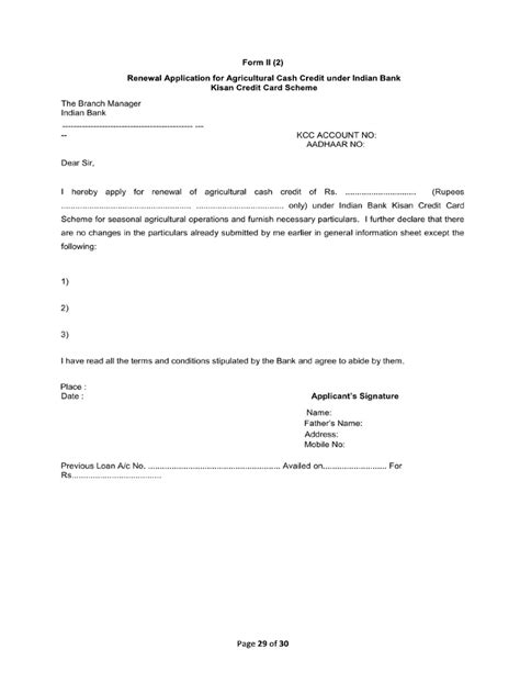 Application For Kcc Renewal Form Ii Pdf