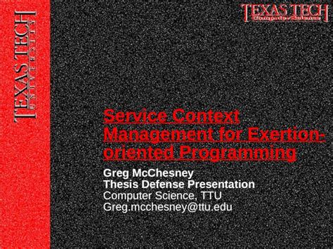 Ppt Greg Mcchesney Thesis Defense Presentation Computer Science Ttu
