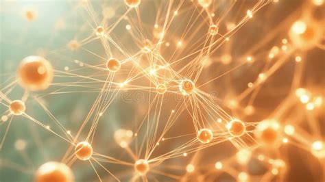 Glowing Network Of Interconnected Molecular Structures In Abstract Science Concept Stock Image