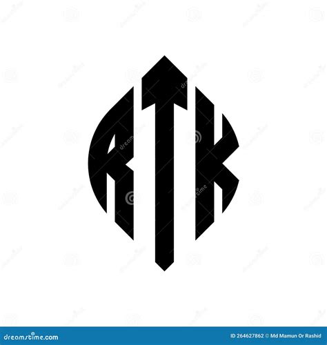 RTK Circle Letter Logo Design with Circle and Ellipse Shape. RTK Ellipse Letters with ...