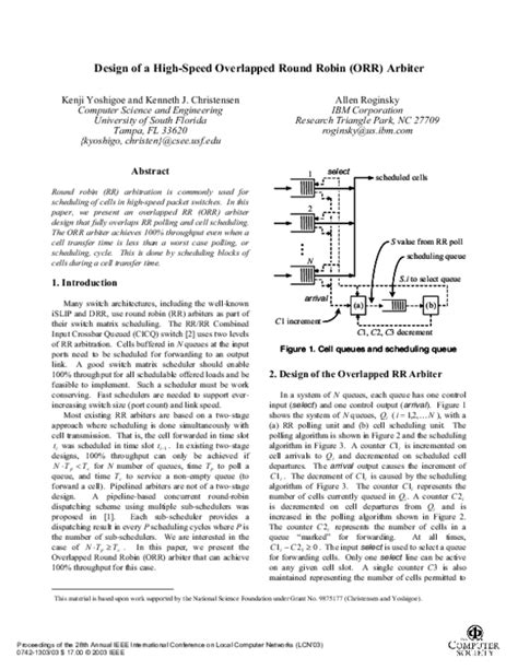 Pdf Design Of A High Speed Overlapped Round Robin Orr Arbiter