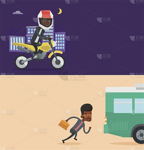 两个带有文字空间的运输横幅