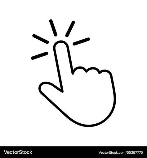 Click Icon Outline Finger Choice Press Royalty Free Vector