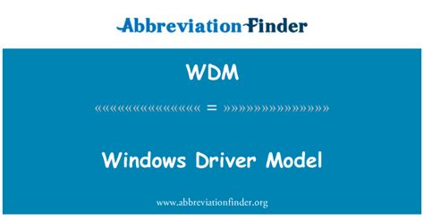 WDM Significa Modelo De Driver Do Windows Windows Driver Model