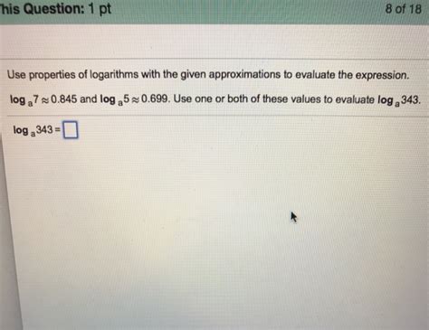 Solved Use Properties Of Logarithms With The Given Chegg