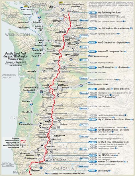 Take A Hike Map Of The Pacific Crest Trail