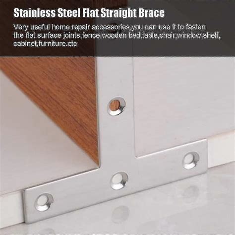4 Pcs T Brace Flat Mending Plates Stainless Steel Flat Corner Angle
