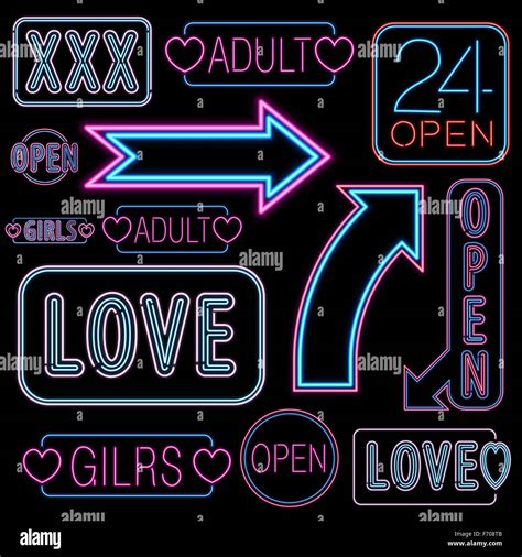 Neon Font Set Stock Vector Image And Art Alamy