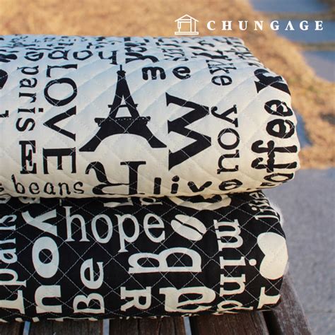 누빔원단 면 옥스포드 누빔지 아이러브파리 2종 원단쇼핑몰 천가게