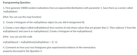 Solved R Programming Question First Generate Chegg